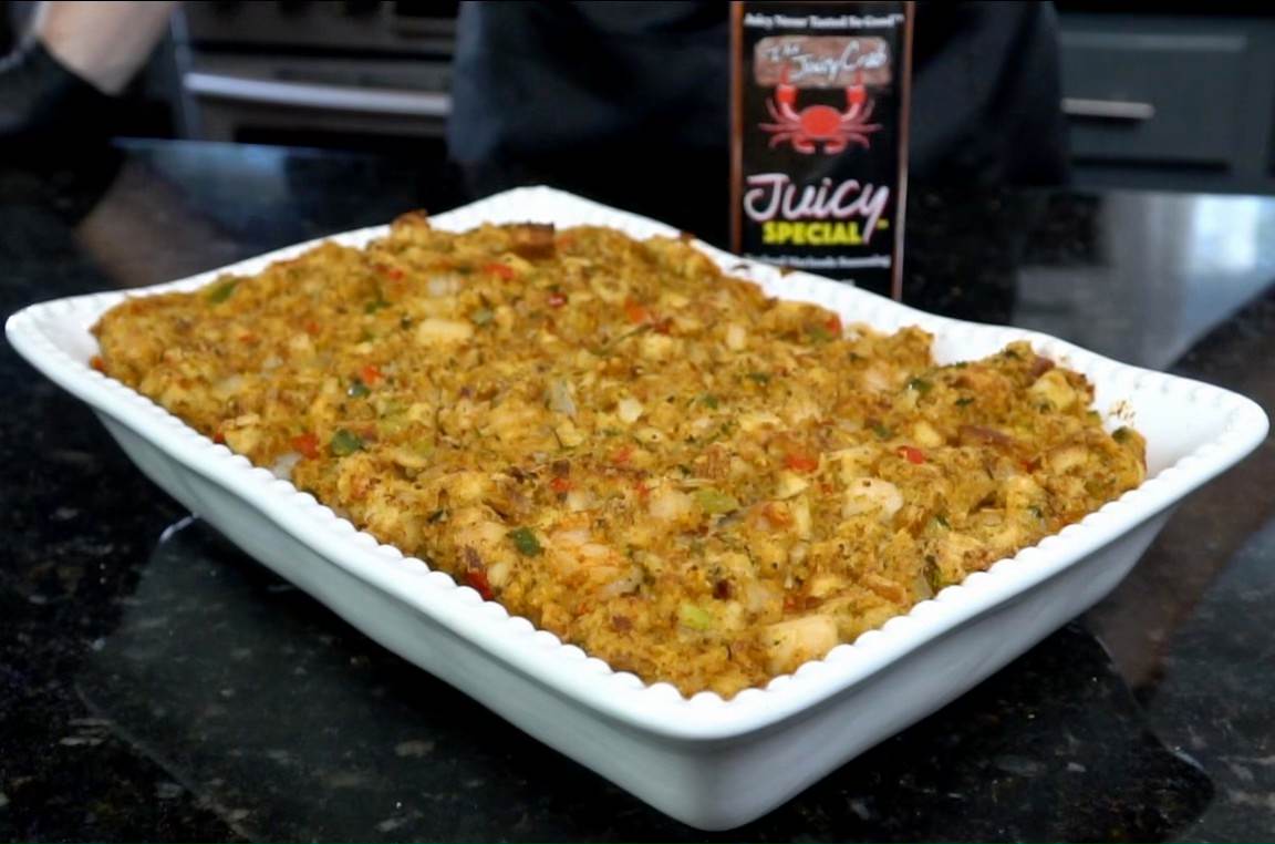 Seafood Stuffing Recipe - Juicy Sauce